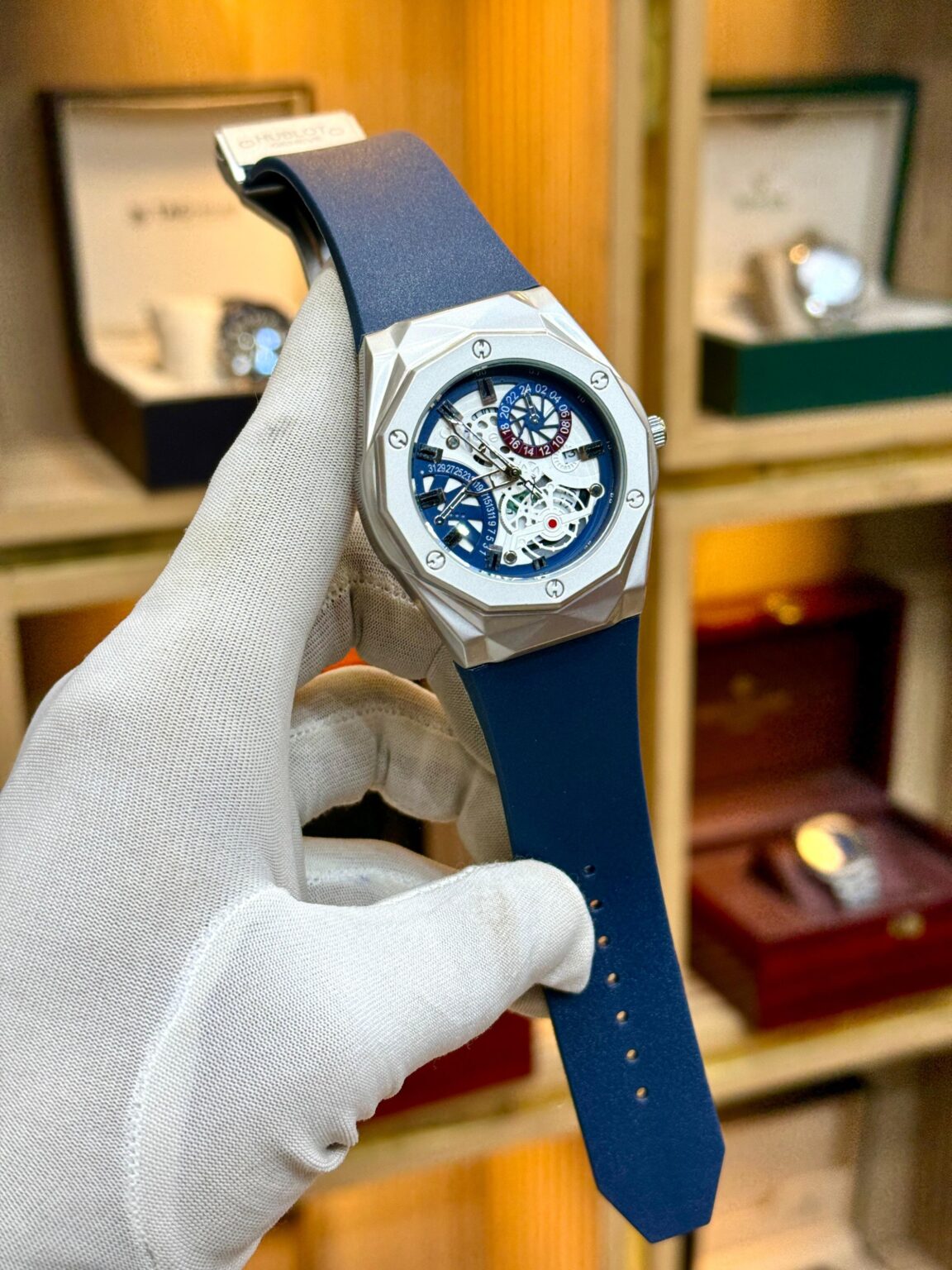 HB Diamond Cut ( Blue Strap With Silver Blue Dial ) - Buy 100 percent ...